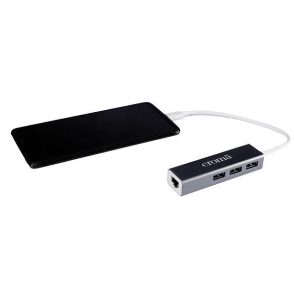 Buy Croma USB 3.0 Type C to USB 3.0 Type A, LAN Port USB Hub (Up to 100 ...