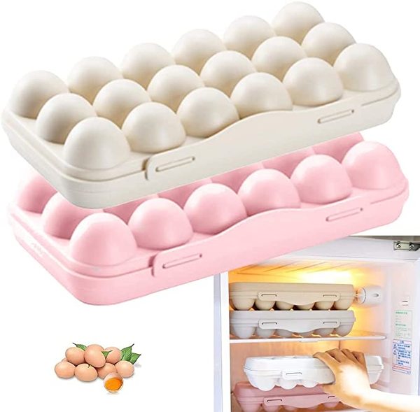 Buy Plastic Food Grade Egg Storage Box with Lid Stackable Egg Storage ...