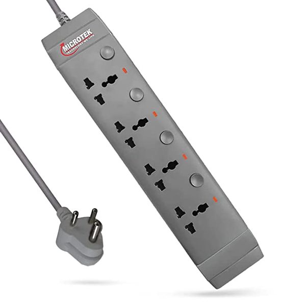 Buy Microtek Grey Edition Spike Guard, 4 Socket with Four Switch (2 ...