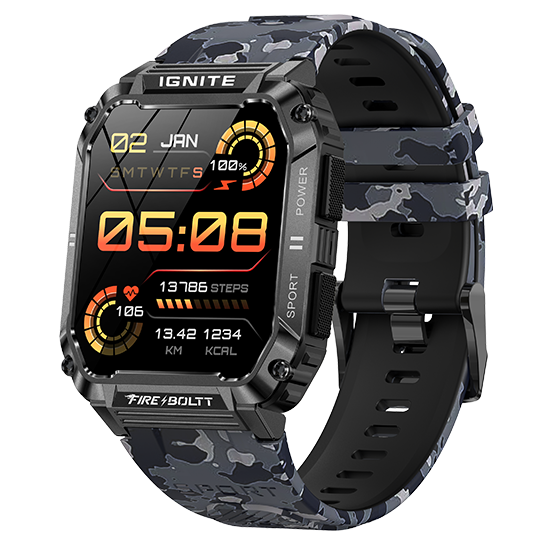 Buy Fire-Boltt Combat Bluetooth Calling Smartwatch Camo Black on EMI
