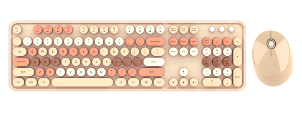 Buy Pebble Digit002 - Peach Wireless Keyboard & Mouse POP Retro Keys ...