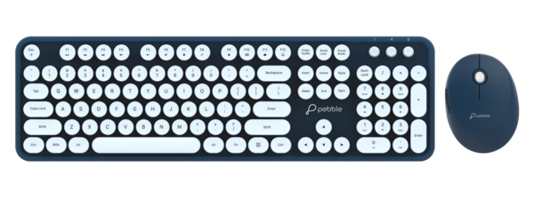 Buy Pebble Digit002 - Wireless Keyboard & Mouse POP Retro Keys, Round ...