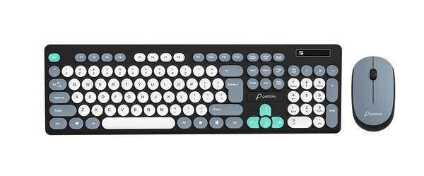 Buy Pebble Digit001 Wireless Keyboard & Mouse POP Retro Keys, Round ...