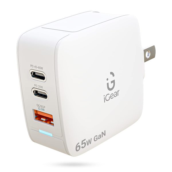 Buy iGear Core 65: Power delivery 65W GaN Tecnology Triple Port Charger ...