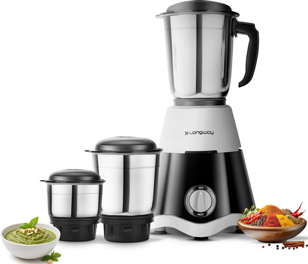 Buy Longway Super Dlx 700 W Mixer Grinder with 3 Jars (Powerful Motor ...